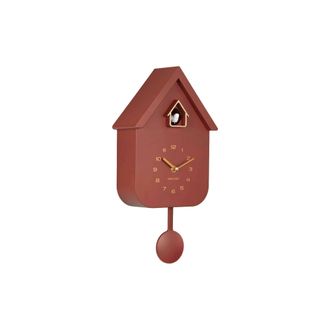 Karlsson Wanduhr Solo Color Cuckoo - Bordeaux - 6x21,5x41cm - Andere - Kunststoff - Wanduhr Modern Wohnzimmer - Wanduhren - Kuckucksuhr