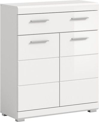 M&S Collection Scout Badschrank 2 T&uuml;ren, 1 Schublade Wei&szlig; hochglanz, wei&szlig;