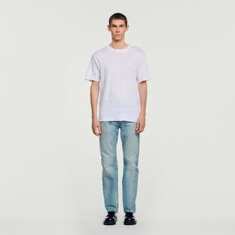 Sandro T-shirt en lin certifi&eacute;