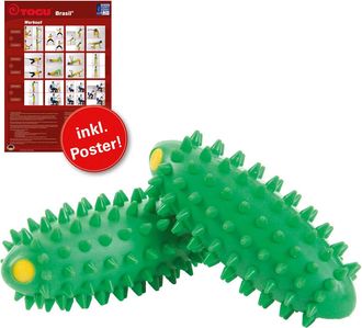 Sport-Tec TOGU Tiefenmuskeltrainer Brasil Massagerolle Triggerpunktmassage Selbstmassage 2 Stück, inkl. Übungsposter