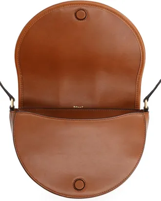 Bally Womens Shoulder Bag Sign Round Ivory Cotton