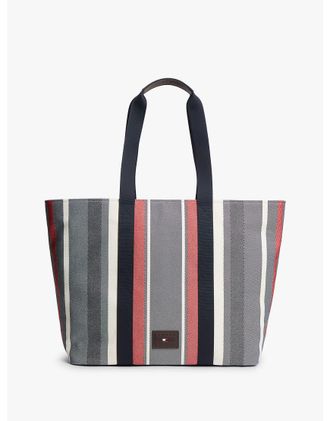 Tommy Hilfiger Cabas en jacquard avec empi&egrave;cement logo - Multicolore-Bleu