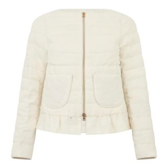 Herno Veste matelass&eacute;e avec volants en bas - Femme - Vestes - Blanc - Taille: 34 FR
