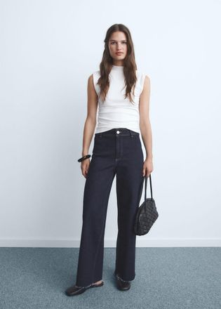 Mango Culotte-Jeans mit hohem Bund Catherin blau - Damen - 32 - MANGO