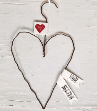 Good old Friends Drahtherz Ornament Von Herzen