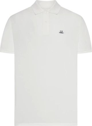 C.P. Company C.p. Company, Homme, Tops, Blanc, Taille: 3XL Polo Manches Courtes en Piqu&eacute; Stretch