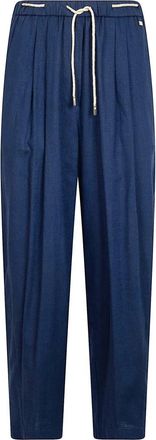 Herno Femme, Pantalons, Bleu, Taille: 36 FR Pantalon &agrave; Taille Couliss&eacute;e