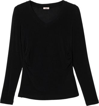 Oltre Femme, Tops, Noir, Taille: 40 FR T-shirt col en V en m&eacute;lange de cachemire