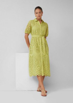 s.Oliver Midikleid Kleid Hemdblusenkleid in Midil&auml;nge aus Lochstickerei