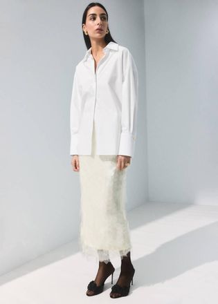 Mango Jupe midi sequins &eacute;cru - Femme - XS - MANGO