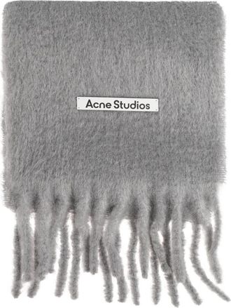 Acne Studios Mohair Logo Scarf - - Accessories - unisex - Grau - ONE SIZE