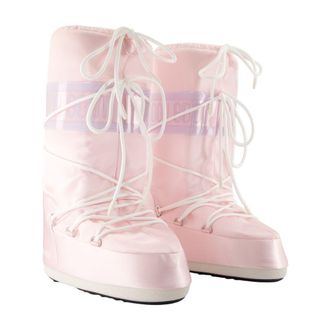 Moon Boot Womens Icon Pearly Boots - Moon Synthetic Pink Shoes