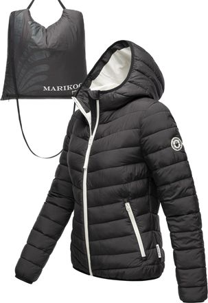 Marikoo Damen leichte Übergangsjacke Kurze Steppjacke mit innen eingenähter Tragetasche zum einfachen Verstauen und praktischem Umhängen der Jacke Pack Mich E