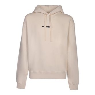Jil Sander Logo Baumwoll-Hoodie - - Sweatshirts & Hoodies - Herren - Wei&szlig; - M