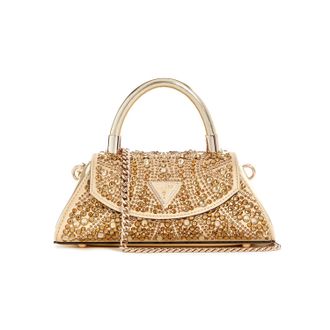 Guess Beauvoir Top Handle Flap Bag Gold