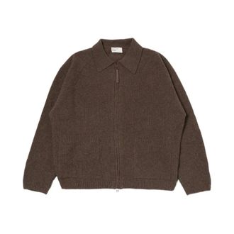 Universal Works Homme, Pulls, Brun, Taille: M Cardigan en Laine Marron Chocolat