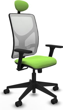 Piqueras y Crespo Drehstuhl aus Netzstoff mit 3D-Armlehnen, h&ouml;henverstellbarer Lendenwirbelst&uuml;tze und festem Kopfteil, ausgestattet mit 3 Positionen und Schneideschaum,