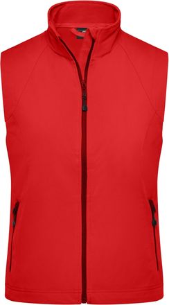 James & Nicholson Damen Softshell Weste - Taillierte Weste aus elastischem Softshell | Farbe: red | Gr&ouml;sse: XXL