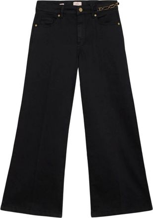 Oltre Kick-Flare-Hose mit Kettendetail - - Trousers - Damen - Schwarzk - S