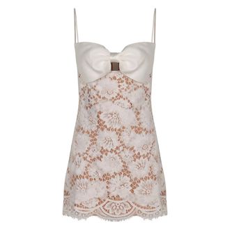 Self Portrait Femme, Robes, Blanc, Taille: 36 FR Mini Robe en Dentelle Florale avec