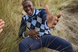 DELMAO Rundhalspullover Neue Kollektion! Modisches Highlight! Feinstrick mit Rautenmuster, ideal die &Uuml;bergangszeit