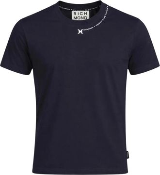 John Richmond Homme, Tops, Bleu, Taille: L T-Shirt Coupe Standard
