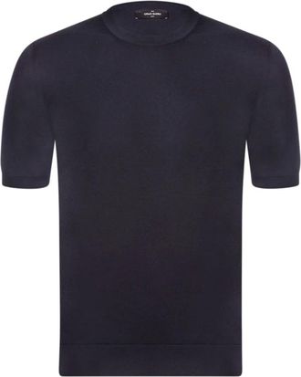Gran Sasso Homme, Pulls, Bleu, Taille: XL T-shirt ras du cou