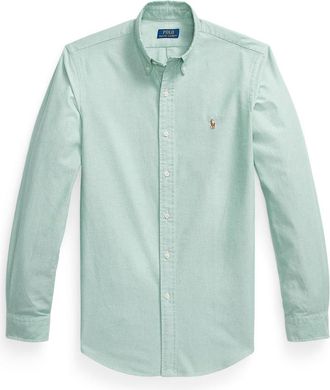 Ralph Lauren Oxfordhemd mit farbigem Poloreiter-Aufn&auml;her, Custom Fit in