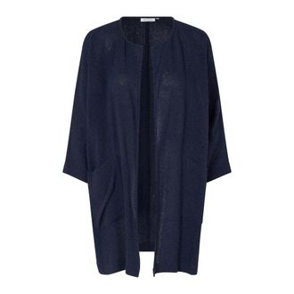 Masai Navy Offene Jacke mit 3/4 &Auml;rmeln - - Knitwear - Damen - Blau - L