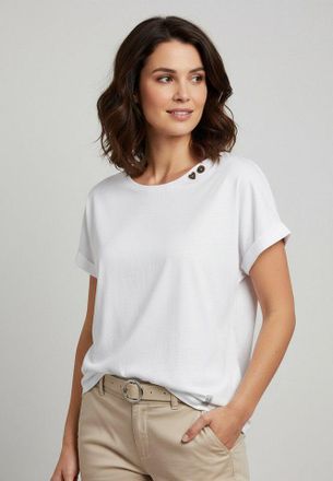 Sublevel T-Shirt 2er Pack mit Herzkn&ouml;pfen, Umschlagsaum, Labeldetails (2-tlg) D12041AH02460E_T-shirts