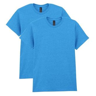 Gildan Heavy Cotton T-Shirt, Style G5000, Multipack, Saphir chiné (Lot de 2), XX-Large Mixte Adulte