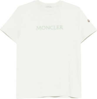 Moncler logo-embroidered T-shirt - Nude