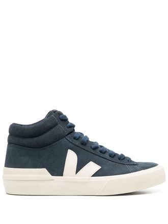 Veja baskets montantes à patch logo - Bleu