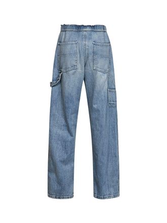 Maison Margiela Womens Wide-Leg Jeans Light Blue Cotton