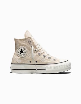 Converse Chuck Taylor All Star Lift Platform Paisley Pop in Naturwei&szlig;/Egret/Schwarz