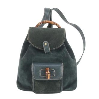Gucci Sac &agrave; dos Pre-owned Vintage Bamboo - Femme - Pre-owned - Vert - Taille: ONE Size