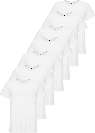 Tazzio T-Shirt Herren 7er-Pack Rundhals Shirt Rundhalsausschnitt Basic E106 (Wei&szlig;, XXL)