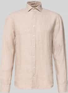 Seidensticker Regular Fit Business-Hemd aus Leinen mit Kentkragen