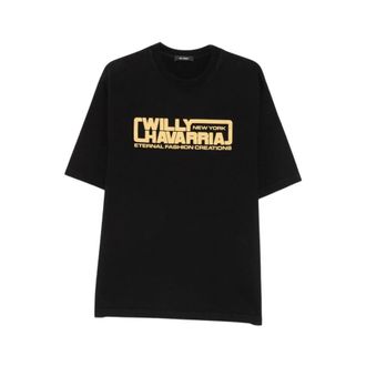 Willy Chavarria T-shirt Logo Oversize - Homme - Tops - Noir - Taille: XL