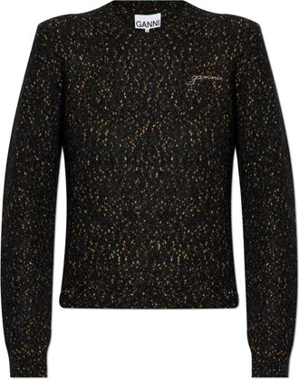 Ganni Femme, Pulls, Noir, Taille: 40 FR Pull avec logo