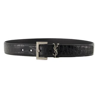 Saint Laurent Cassandre G&uuml;rtel - - Accessories - Herren - Schwarzk - 65 CM