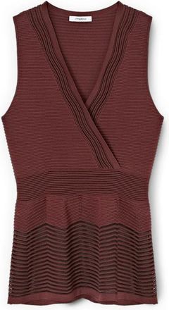 Motivi Femme, Pulls, Brun, Taille: 40 FR Top en maille textur&eacute;e