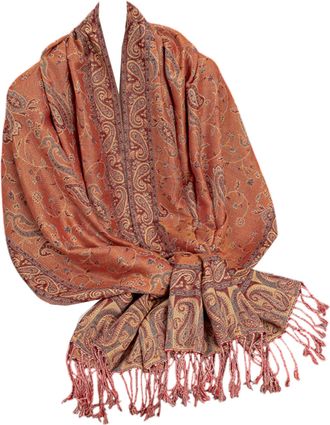 GFM Pashmina-Stil weicher Schal mit Paisleymustern (Pash-023), Orange, L