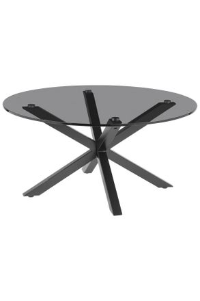 Xora Couchtisch, Grau, Schwarz, Metall, Glas, rund, eckig, 82x40x82 cm, einfacher Aufbau, Wohnzimmer, Wohnzimmertische, Couchtische, Couchtische Glas