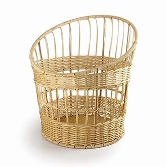 Lacor Lacor - 63492 - Panera Baguette, Panera pour le stockage du pain, Panier &agrave; aspect osier, Polypropyl&egrave;ne avec renfort en acier inoxydable, 32x42 cm, Bru