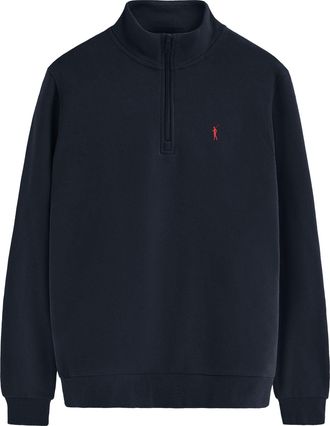 Polo Club Sweatshirt marineblau mit halbem Rei&szlig;verschluss und Rigby Go-Logo
