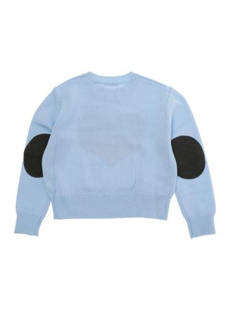 Marni Girls Crewneck Sweater Light Blue Wool Tops Top