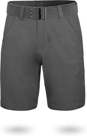 Normani Chino Shorts Sommer Bermuda mit G&uuml;rtel f&uuml;r Herren aus 100% Bio-Baumwolle - Regular Fit Farbe Anthrazit Gr&ouml;&szlig;e XXL