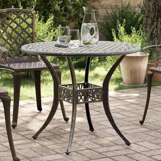 vidaXL Vidaxl - Table de jardin bronze &Oslash;90x75 cm aluminium coul&eacute;