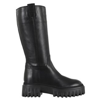 Hogan Schwarzer Lederstiefel mit Gummisohle H700 - - Shoes - Damen - Schwarzk - 41 EU